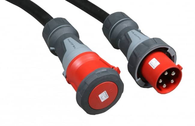 10M - 63AMP 3 Phase IP67 Plug & Connector Lead - Fresh